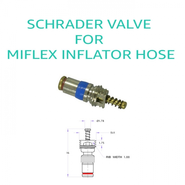 Miflex Inflator Schrader Ventil Valve for Inflator Hose